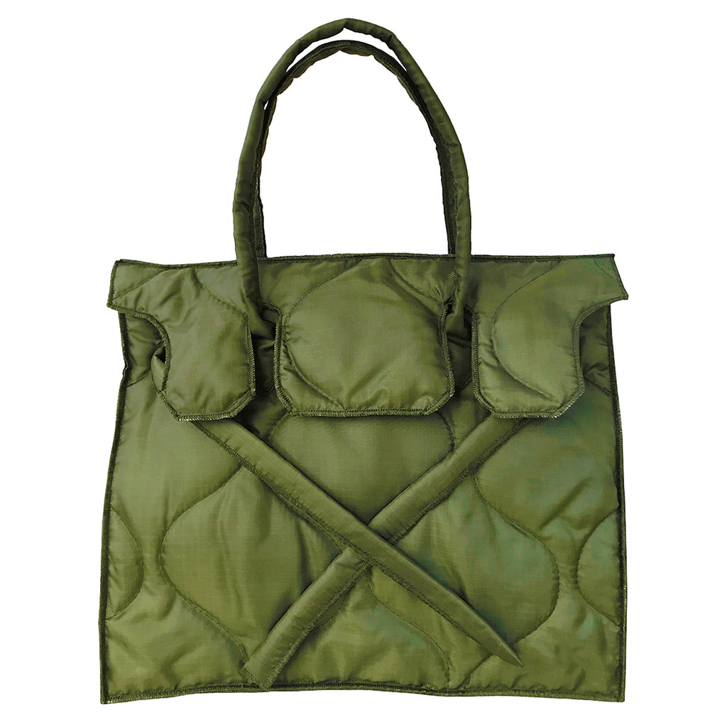 Slow and Steady Wins the Race — Quilted Rectangular Bag | Khaki